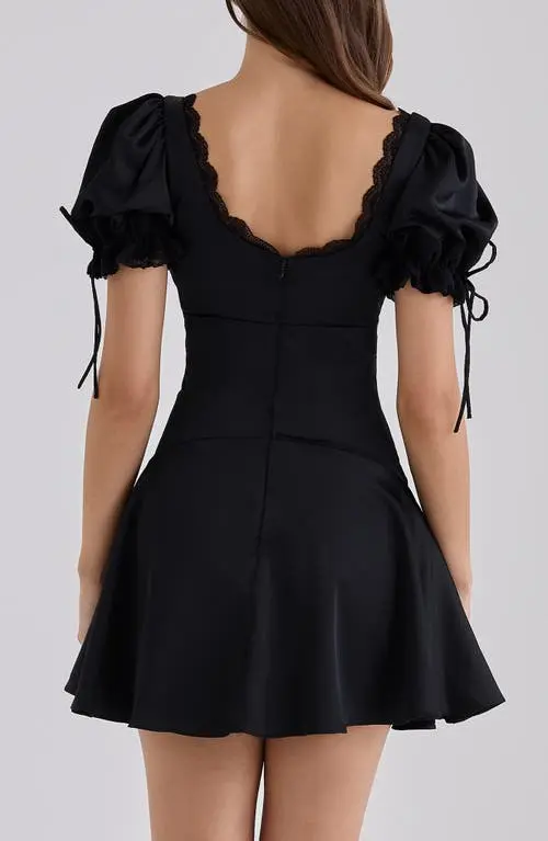 House Of Cb Elisabetta Satin Lace Trim Mini Dress