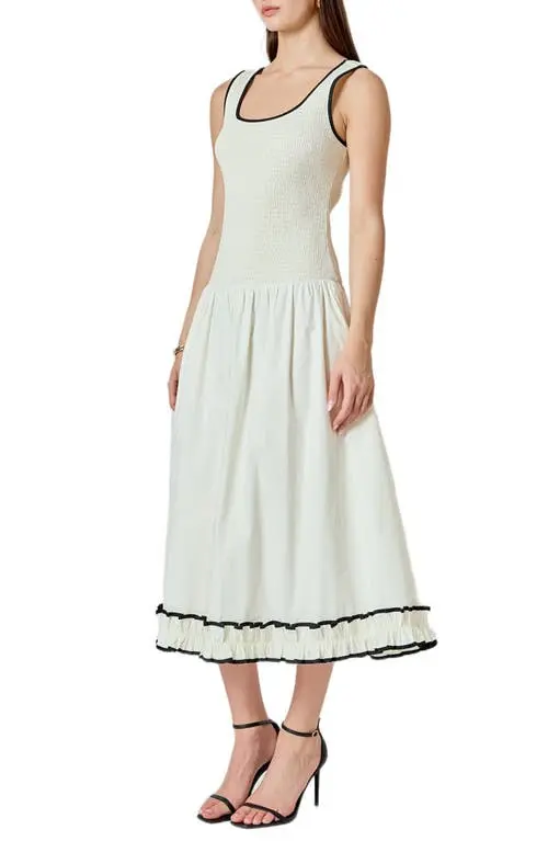 Endless Rose Smocked Drop Waist Midi Dress
