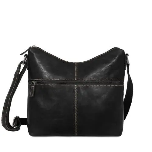 JACK GEORGES Voyager Uptown Hobo Bag W/large Front Pocket - Black