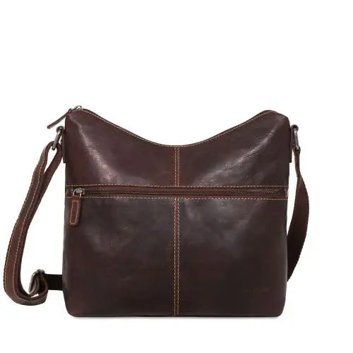 JACK GEORGES Voyager Uptown Hobo Bag W/large Front Pocket - Brown