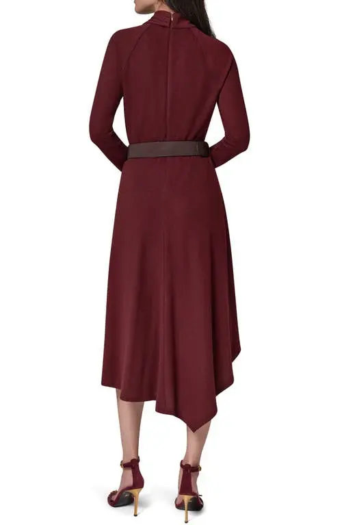 Donna Karan New York Mock Neck Long Sleeve Asymmetrical Hem Dress