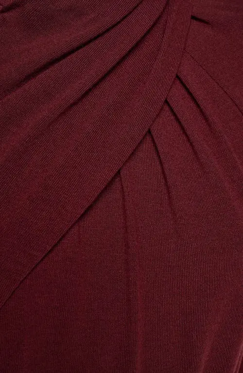 Donna Karan New York Mock Neck Long Sleeve Asymmetrical Hem Dress
