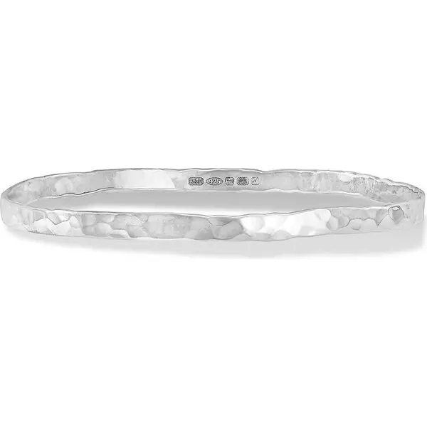 DOWER & HALL 4mm Hammered Nomad Bangle - Sterling Silver