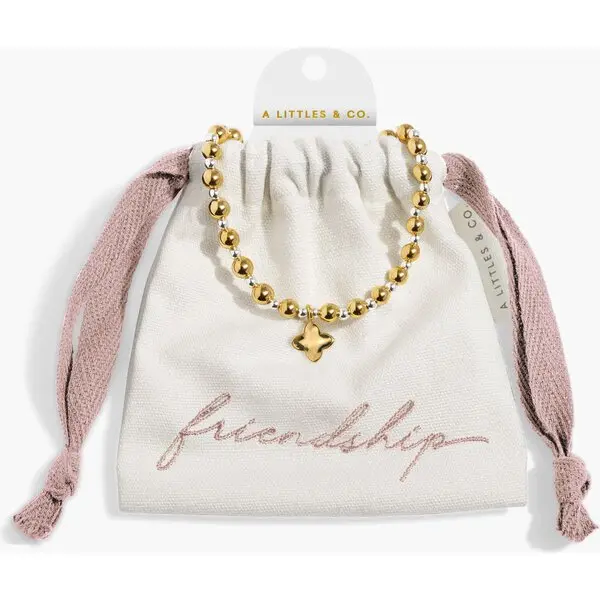 A LITTLES & CO Friendship Bracelet With Clover Charm