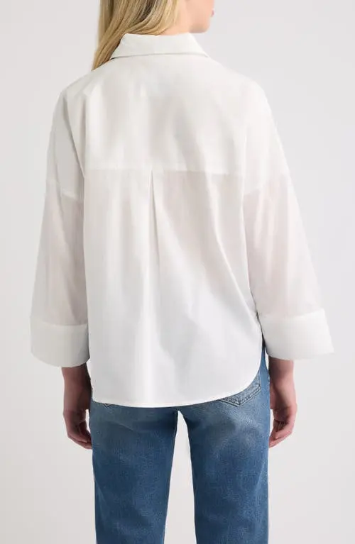CISSA Brentwood Cotton Shirt With Dropped Shoulders - White