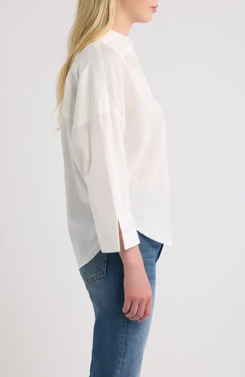CISSA Brentwood Cotton Shirt With Dropped Shoulders - White