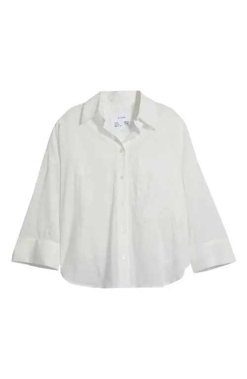 CISSA Brentwood Cotton Shirt With Dropped Shoulders - White