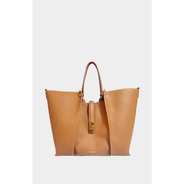 MI BOLSA LONDON Wharf Genuine Pebble Leather Tote Bag