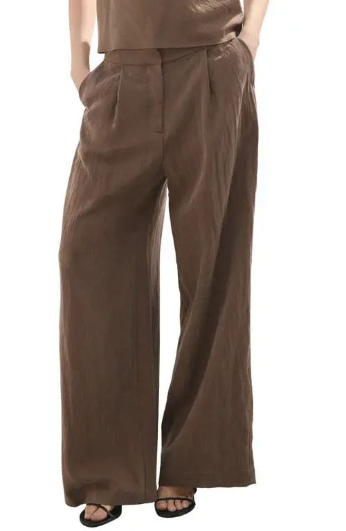 Mango Straight Leg Lyocell Trousers