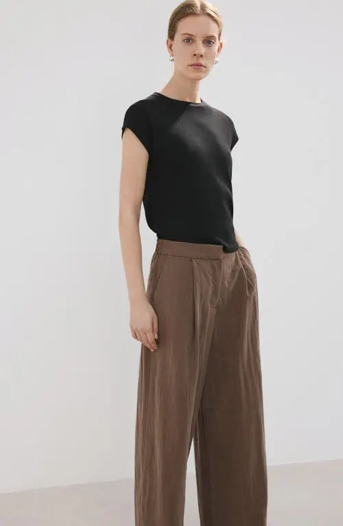 Mango Straight Leg Lyocell Trousers