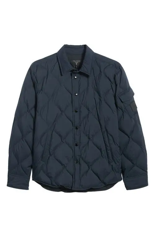 Rag & Bone Dane Quilted Shirt Jacket - Navy