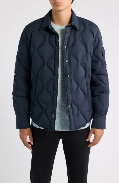Rag & Bone Dane Quilted Shirt Jacket - Navy