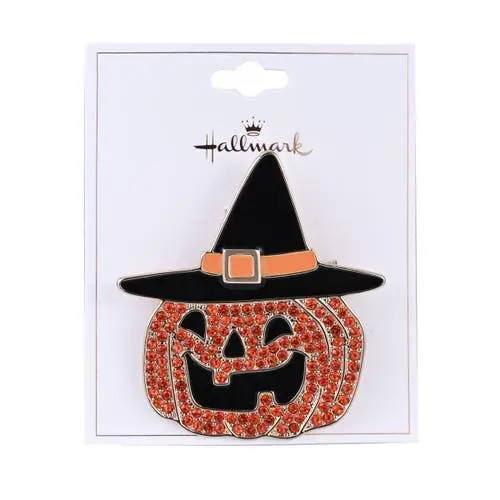 HALLMARK Halloween Jack-o'-lantern Witch Hat Pin