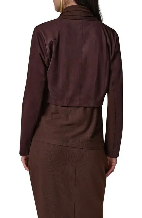 Donna Karan New York Mixed Media Faux Suede Jacket - Espresso