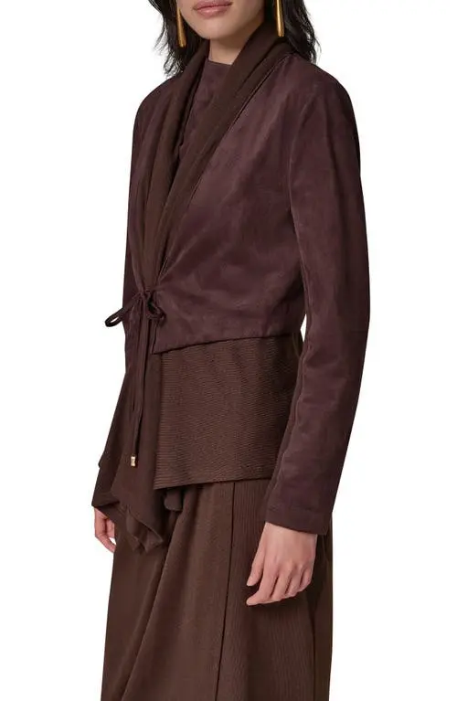 Donna Karan New York Mixed Media Faux Suede Jacket - Espresso