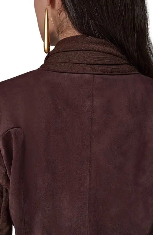 Donna Karan New York Mixed Media Faux Suede Jacket - Espresso