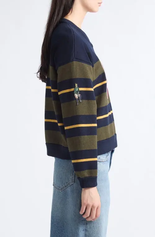 Sea Mina Stripe Novelty Cotton & Cashmere Sweater