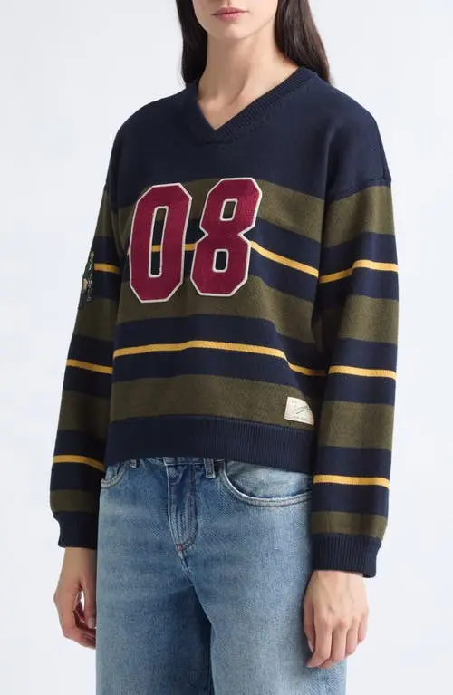 Sea Mina Stripe Novelty Cotton & Cashmere Sweater