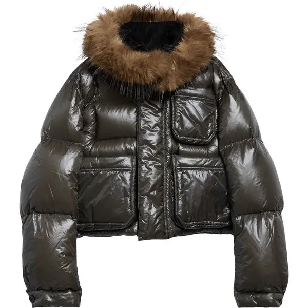 Sacai Crop Down Hooded Puffer