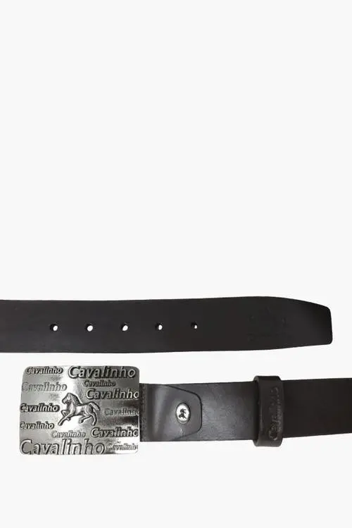 CAVALINHO Leather Belt With Embossed Buckle