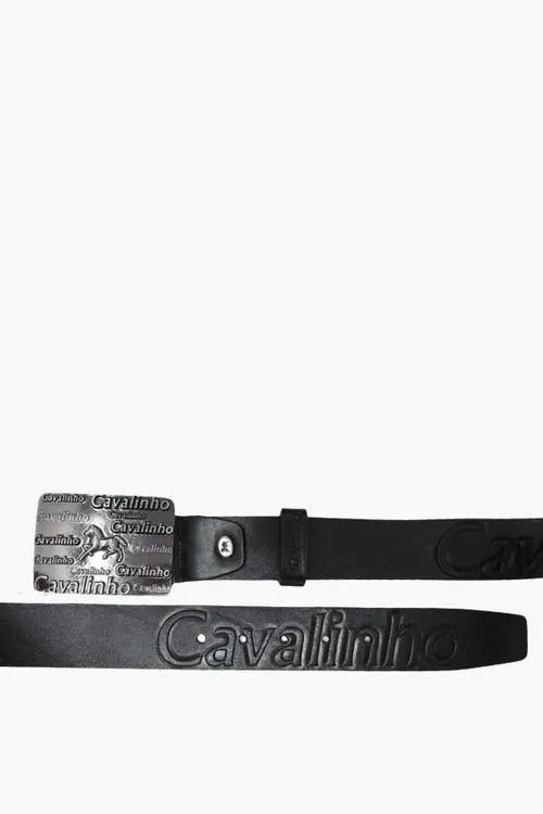 CAVALINHO Leather Belt With Embossed Buckle