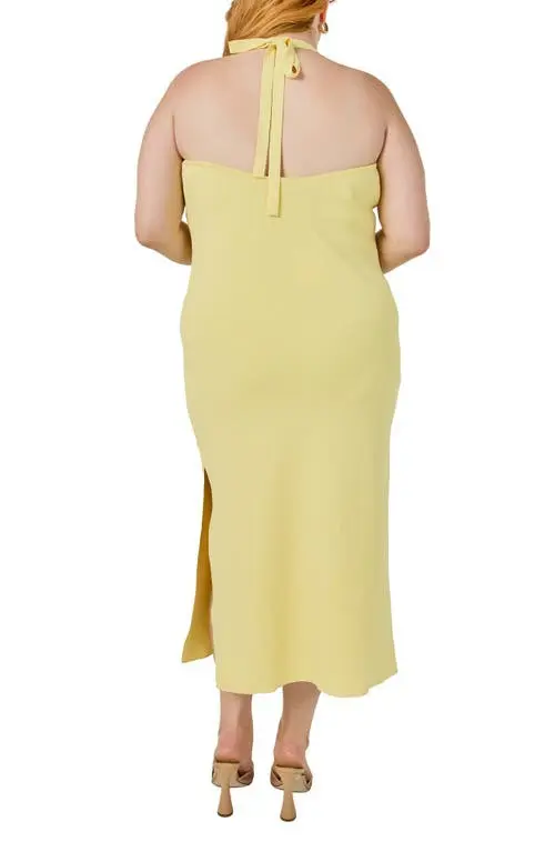 Endless Rose Flower Detail Halter Maxi Dress