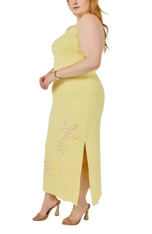 Endless Rose Flower Detail Halter Maxi Dress