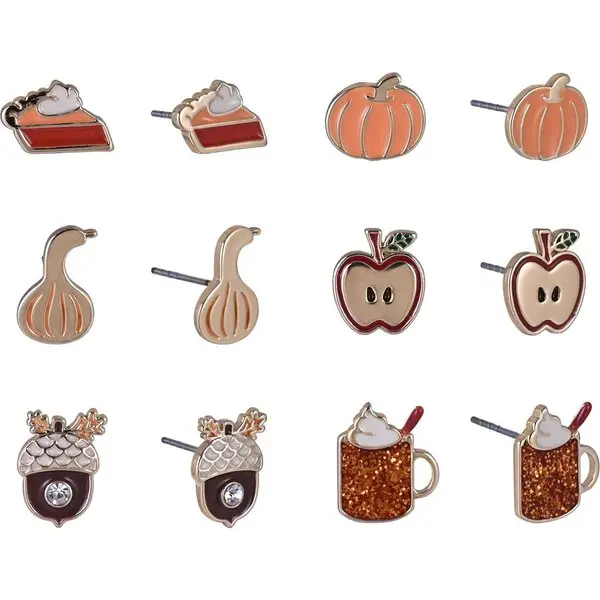 HALLMARK Fall Favorites 6-pair Earring Set - Orange