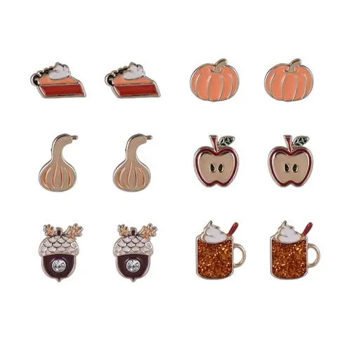 HALLMARK Fall Favorites 6-pair Earring Set - Orange