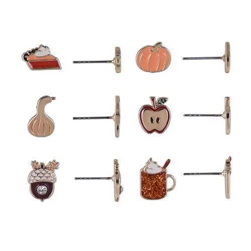 HALLMARK Fall Favorites 6-pair Earring Set - Orange