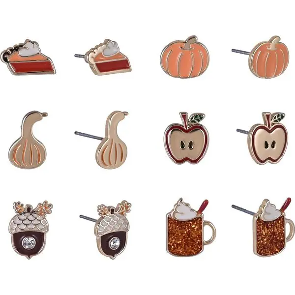 HALLMARK Fall Favorites 6-pair Earring Set - Orange