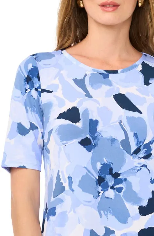 Vince Camuto Floral Crewneck Maxi Dress - Blue Night