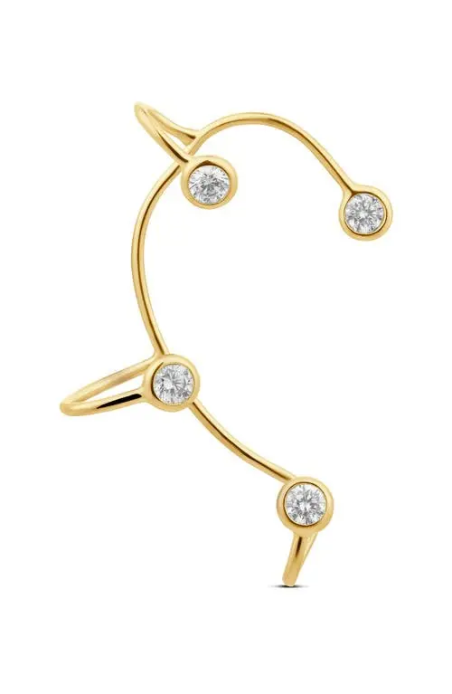 SHYMI Round Bezel-set Cubic Zirconia Ear Cuff - Gold