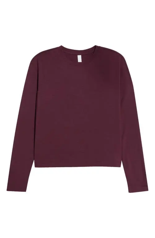 Zella New Take Long Sleeve T-shirt - Burgundy Stem