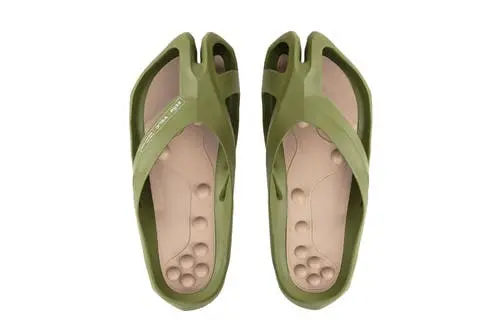 CCILU USA Stepping Stone Caring Reflexology Slide Sandals - Mosstone