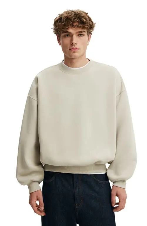 COTTON ON Relaxed Crew Sweater - Stone
