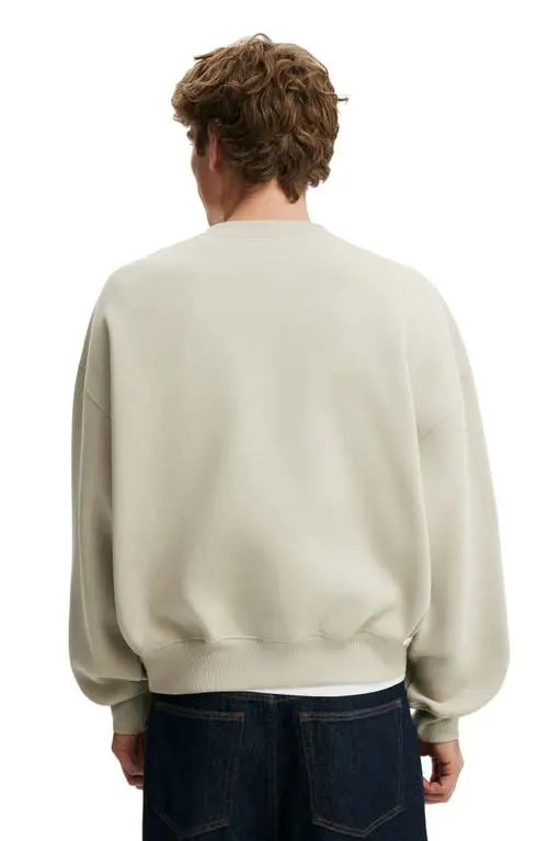 COTTON ON Relaxed Crew Sweater - Stone