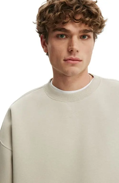 COTTON ON Relaxed Crew Sweater - Stone