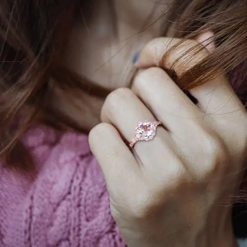 JULIANNA B. White Sapphire Vintage Halo Ring