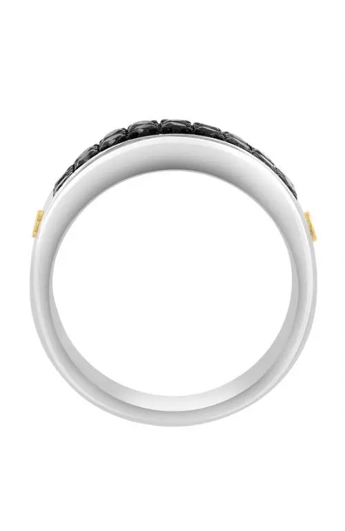 EFFY 18k Yellow Gold Diamond & Black Spinel Ring