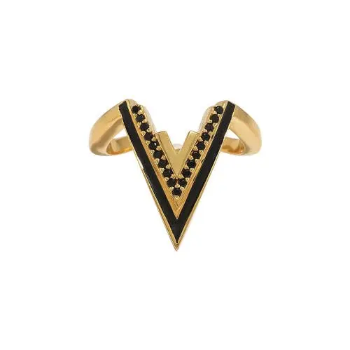OGÉ JEWELRY Valor V Bold Onyx 18k Vermeil Ring - Gold