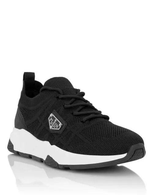 Philipp Plein Runner Sock Triangle Placca Sneakers - Black