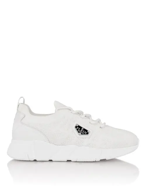 Philipp Plein Runner Sock Triangle Placca Sneakers - White