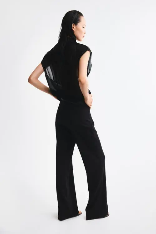 H&M Straight-leg Pants With Belt