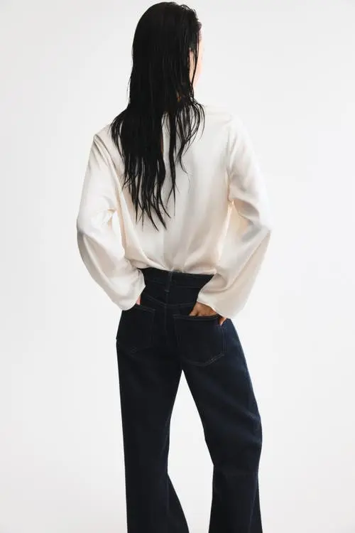 H&M Cowl-neck Satin Blouse