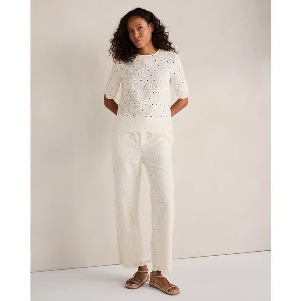HAVEN WELL WITHIN Organic Cotton Eyelet Pants