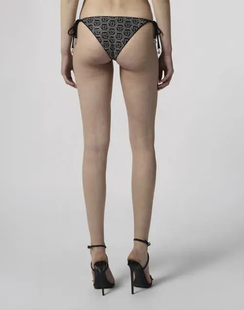 Philipp Plein Swimming Brief Monogram Strass - Black/crystal