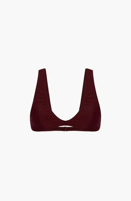 ODDLI Scoop Neck Bikini Top - Maroon