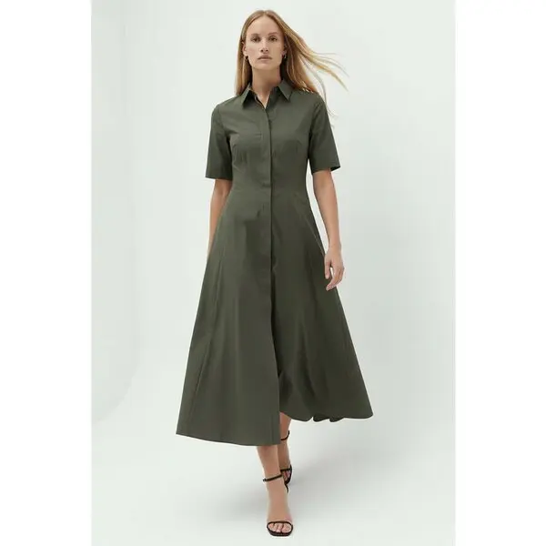EXQUISE Rylie Midi Dress - Khaki