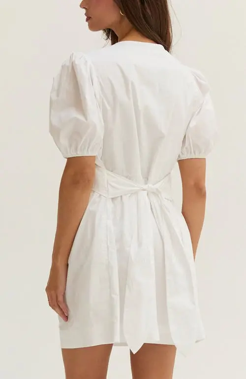 CRESCENT Poplin U-wire Mini Dress - White